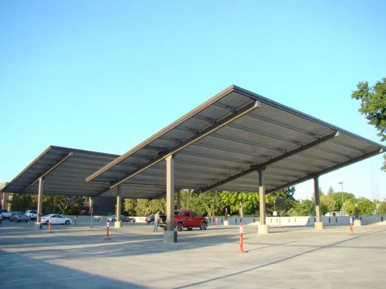 Design of Cantilever Steel Carport | Monopitch Canopy Roof Design ...